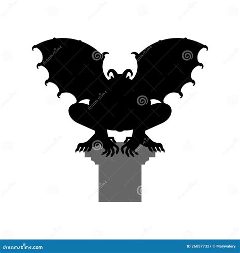 Gargoyle Isolated Stone Demonic Character Monster Stock Vector
