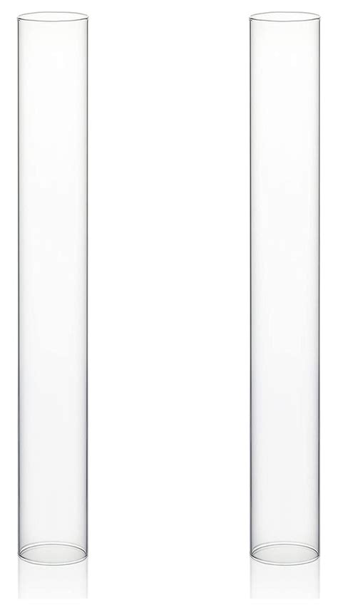 Candle Holder Sleeve Wide 3 Height 24 2 Pieces Clear Glass