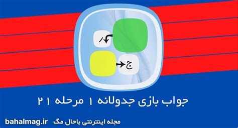 جواب بازی جدولانه ۱ مرحله ۲۱ ️ پاسخ مرحله بیست و یک راهنمای کامل بازی