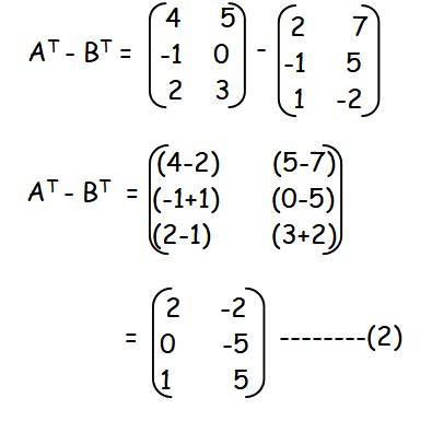 Practice Questions On Transpose Of Matrix