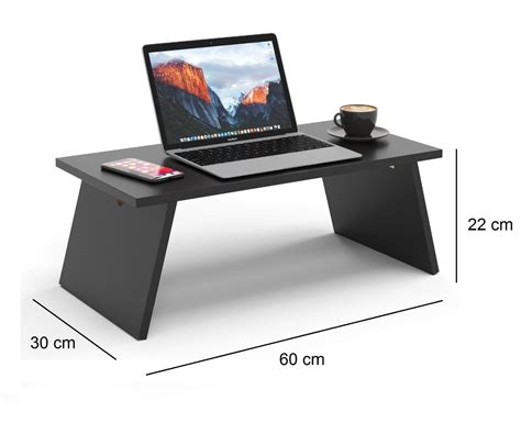 Kit Suporte Notebook Mesa De Cabeceira Multi Uso Preto Fosco