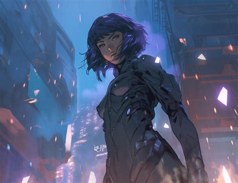 Premium Ai Image A Woman In A Futuristic Suit Stands In Front Of A
