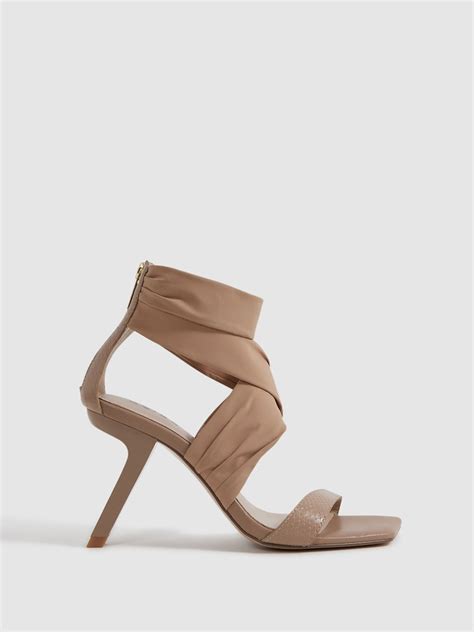 Buy Reiss Nude Remi Wrap Front Angled Heels From The Next Uk Online Shop