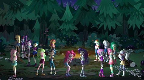 [mlp Eg] 16 Girls At Campfire Everfree By Daop1railfans On Deviantart
