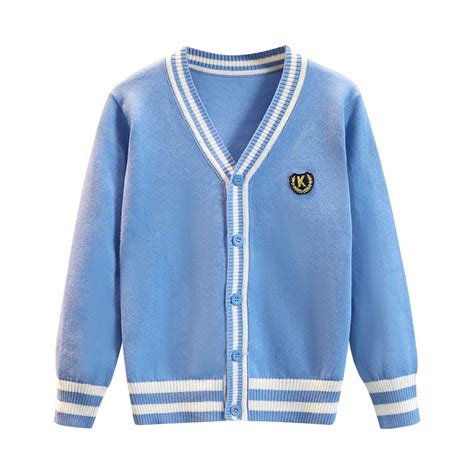儿童开衫毛衣扣子男童女童2022新款宝宝针织外套中大童小学生校服虎窝淘
