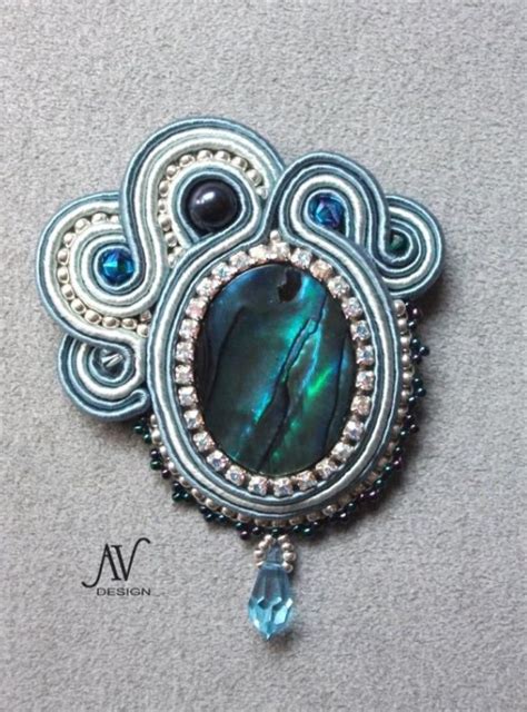 Кулон из бисера волны 🎏 Joyas Soutache Soutache Aretes