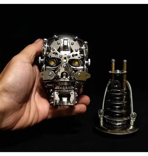 메탈 퍼즐 조립 3d 입체 모형 만들기 3d 해골 헤드 기계식 금속 모델 키트 장난감 고난이도 10 대 티몬