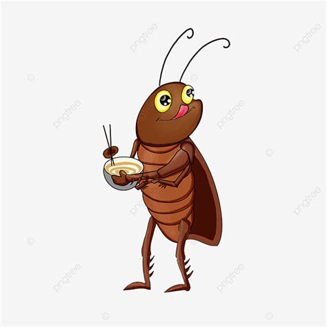 Cucaracha Comiendo Estilo De Dibujos Animados Png Cucaracha Comer