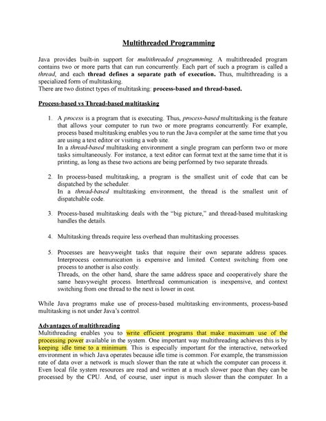 Unit 3 Multithreadingdocx Multithreaded Programming Java Provides