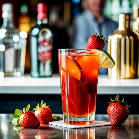 Spicy Strawberry Smash Classic Cocktail With Bourbon Ancho Reyes And