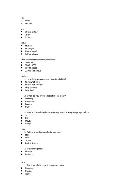 Fs Questionnaire Fs Questionnaire Sex A Male B Female Age 18 And