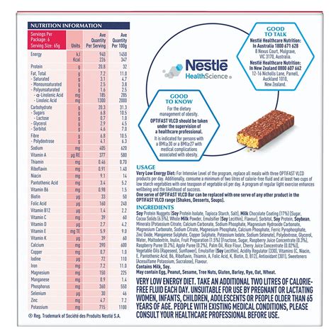 Optifast Vlcd Bars Berry Crunch 6 X 65g