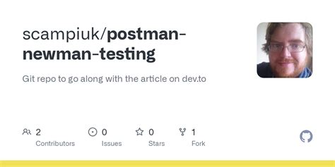 Github Scampiukpostman Newman Testing Git Repo To Go Along With The Article On Devto