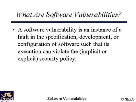Software Vulnerabilities Definition Classification And Prevention
