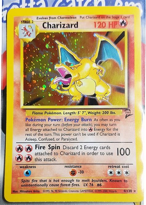 Pokémon Tarjeta Coleccionable Única Charizard Básico Base Set 2