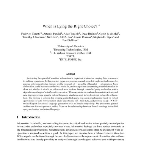 When Is Lying The Right Choice Acl Anthology