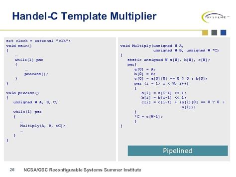 Implementing Algorithms In Fpga Based Reconfigurable Computers Using C