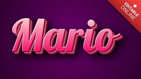Mario Pink 3d Text Effect Generator
