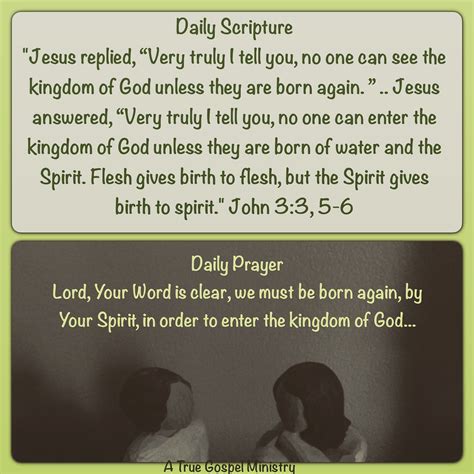 Daily Scripture Jesus Replied Very Truly I Tell You No One Can See