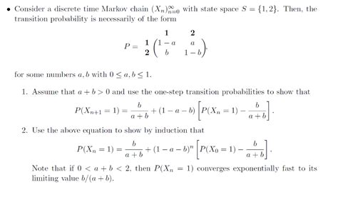 Solved Consider A Discrete Time Markov Chain Xn With State