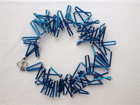 Blue Beaded Bracelet With Silver Beads