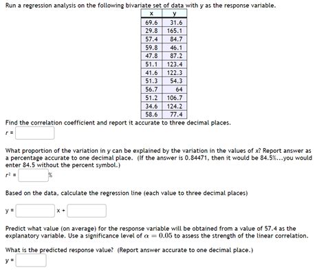 Solved Run A Regression Analysis On The Following Bivariate Chegg