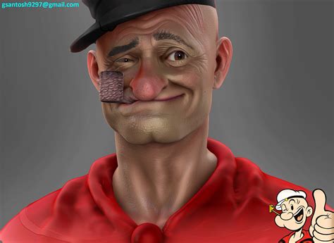 Artstation Popeye The Sailor Man Realistic Model