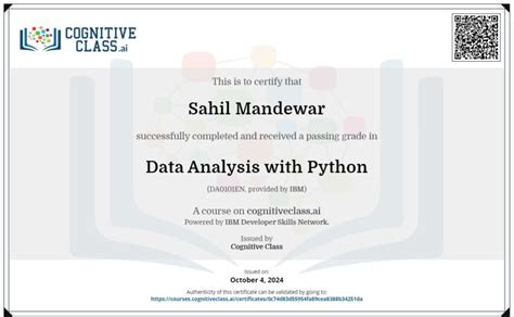 sahil mandewar on linkedin dataanalysis python learningjourney cognitiveclass