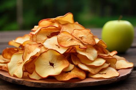 Premium Ai Image Dehydrated Apple Slices Apple Chips