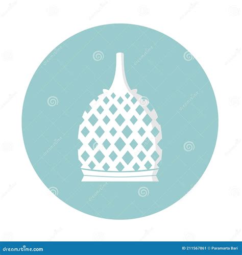 Borobudur Stupa Colourful Vector Illustration Borobudur Temple Icon