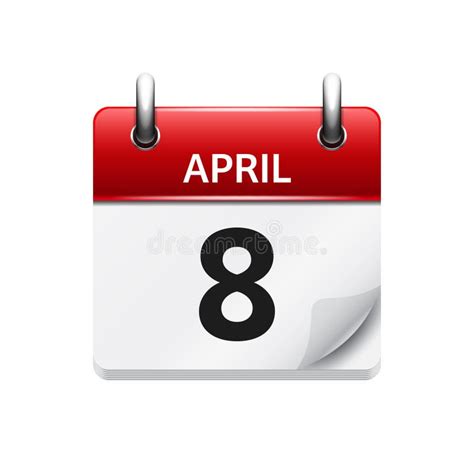 April 25 Vector Flat Daily Calendar Icon Date And Time Day Month