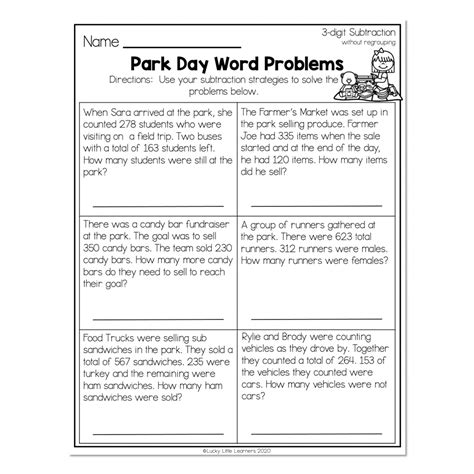 2nd Grade Math Worksheets 3 Digit Subtraction Without Regrouping Worksheets Library