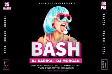 Pink Bash Party Template Postermywall