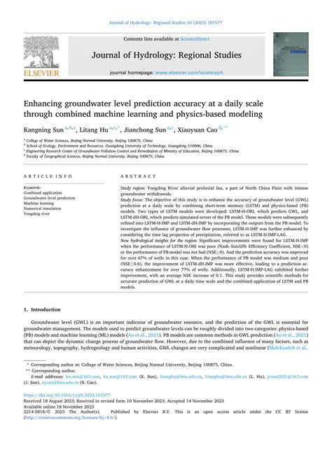Pdf Enhancing Groundwater Level Prediction Accuracy At A Daily Scale