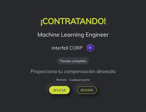 Machine Learning Engineer En Interfell Corp Torre