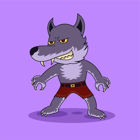 Hombre Lobo Vector Personaje De Halloween Vector Premium