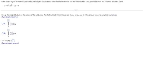 Solved Yx3−x81y1 Set Up The Integral That Gives The