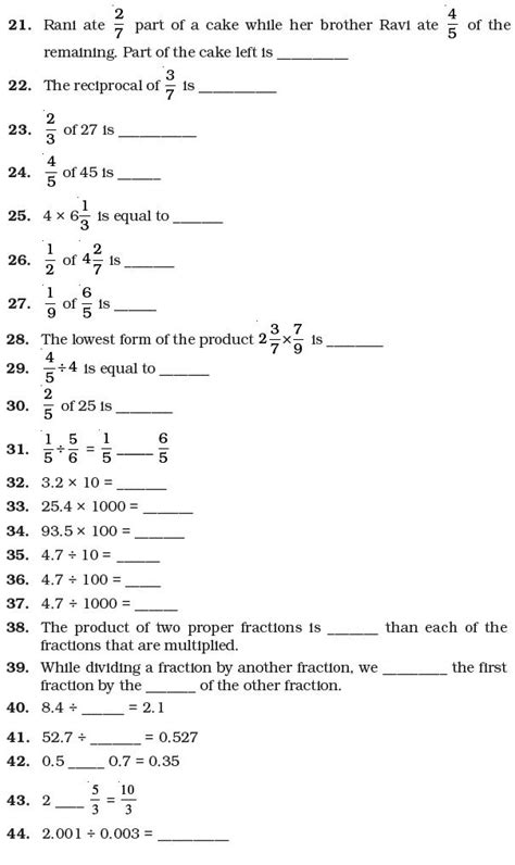 Class 7 Important Questions For Maths Fractions And Decimals Decimals Worksheets Math