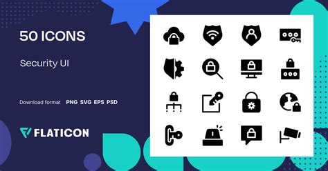 Security Ui Icon Pack Glyph 50 Svg Icons
