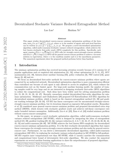 Pdf Decentralized Stochastic Variance Reduced Extragradient Method