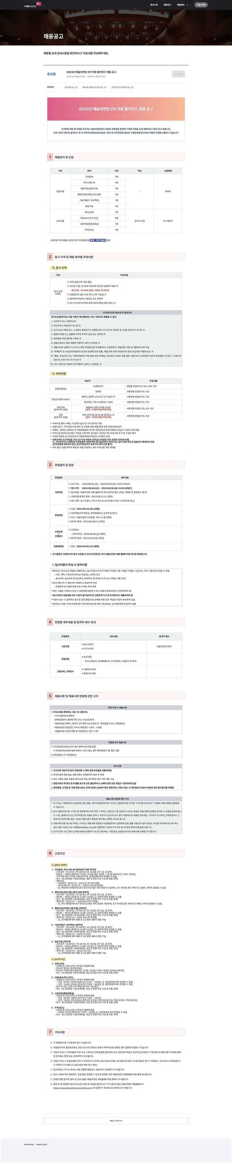 예술의전당 2023년도 2차 직원 블라인드 채용 공모전 대외활동 링커리어