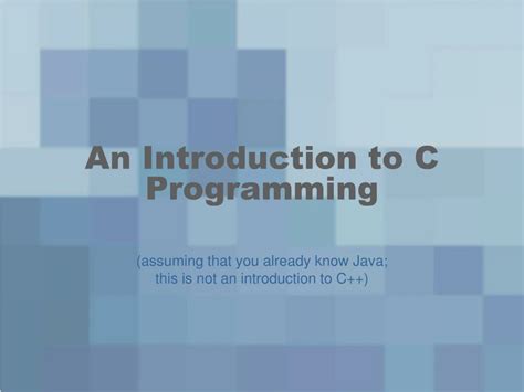 Ppt An Introduction To C Programming Powerpoint Presentation Free