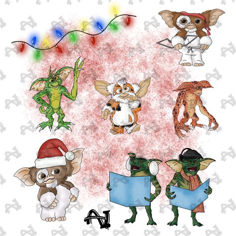 Gremlin Christmas Movie Mogwai PNG Clip Art Xmas Funny Etsy