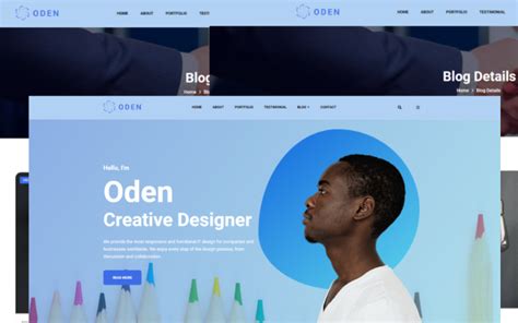 Oden Modelo Html De Portfólio Pessoal Templatemonster