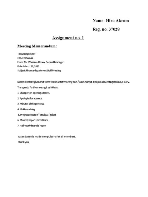 A 1 Memo Writing Pdf