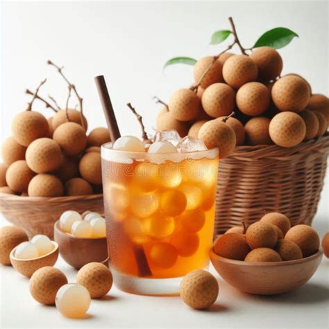 Longan Juice On A White Background Stock Illustration Illustration Of