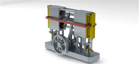 4 Cylinder Steam Engine With Rocking Crosshead 3d Model Cgtrader