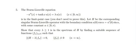 Solved The Sturm Liouville Equation Chegg
