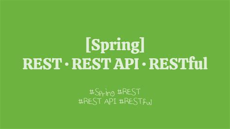 Spring Rest Rest Api Restful 이게 전부 뭔가요