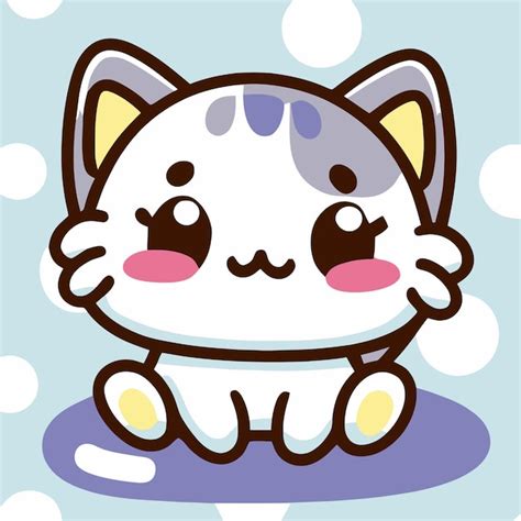 Ilustración De Gato Lindo Gato Kawaii Chibi Estilo De Dibujo Vectorial